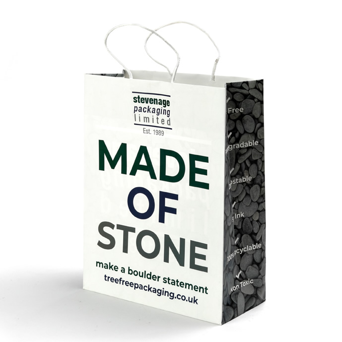 Printed Stone Paper Bags | 100% Recyclable Carrier Bags