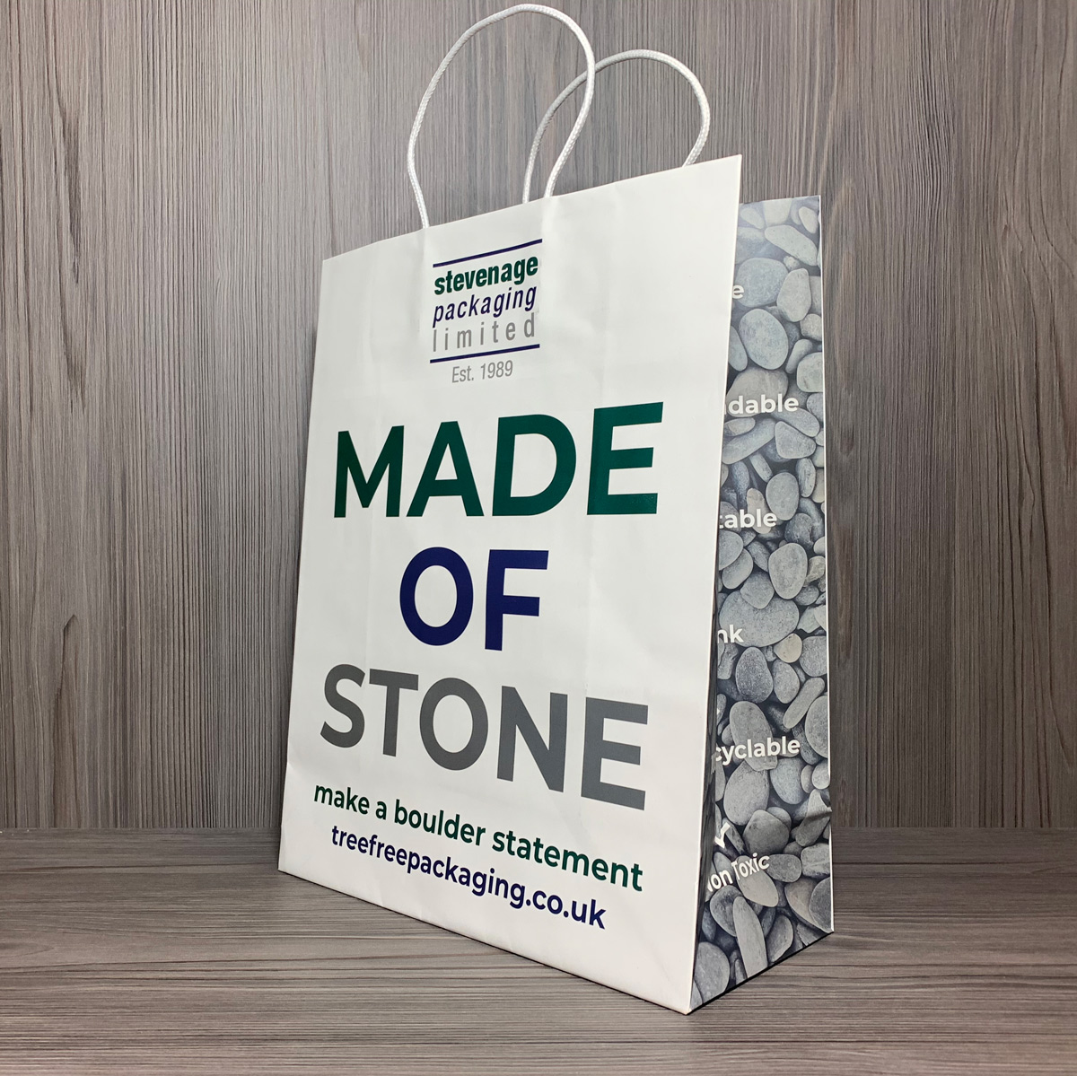 Printed Stone Paper Bags | 100% Recyclable Carrier Bags